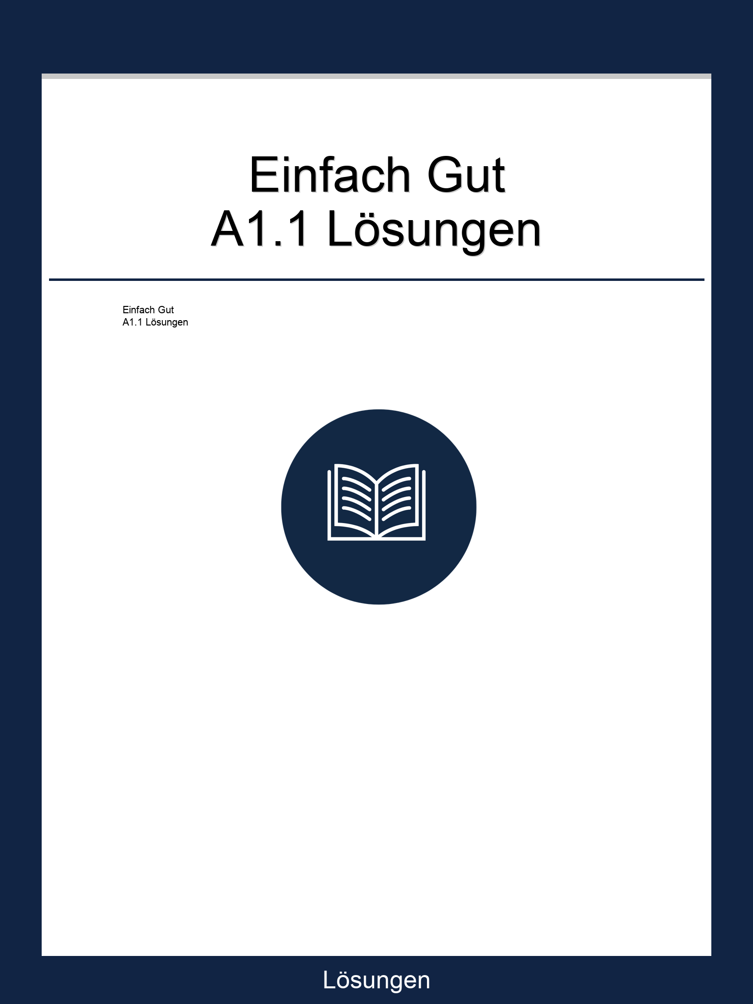 Einfach Gut A1.1 Lösungen
