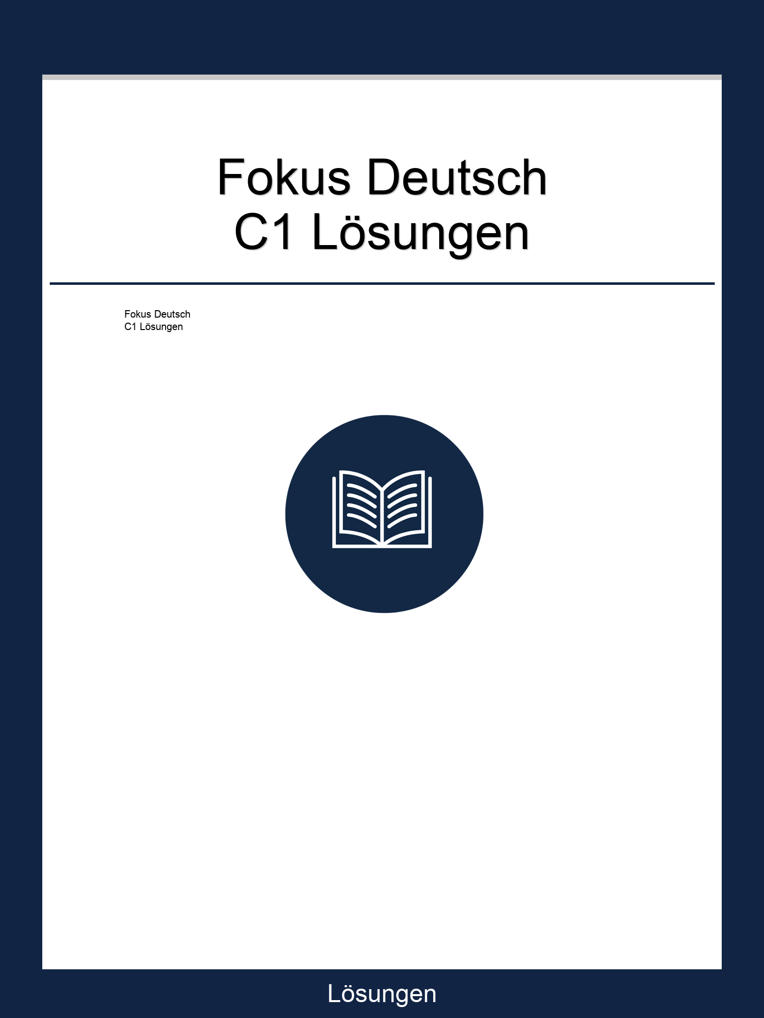 Fokus Deutsch C1 Lösungen